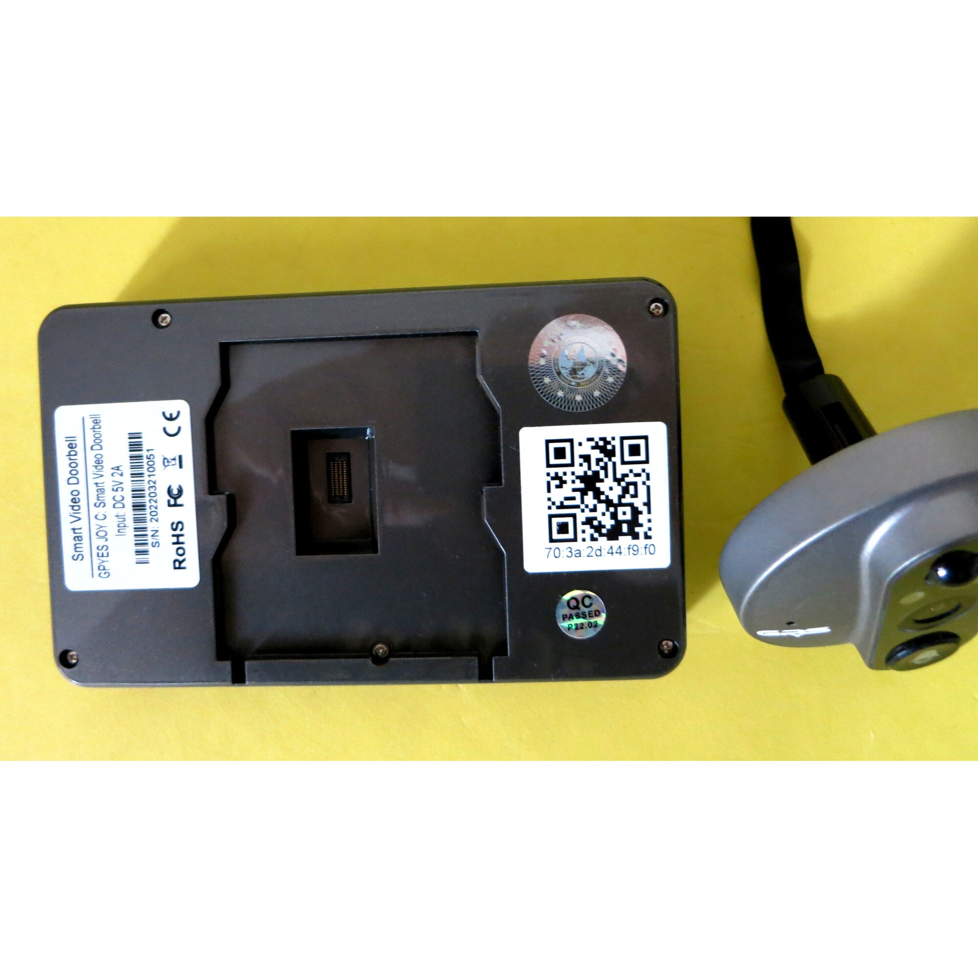 Vizor smart GPyeS JOY C, camera de supraveghere cu sonerie, Tuya, Ecran ...