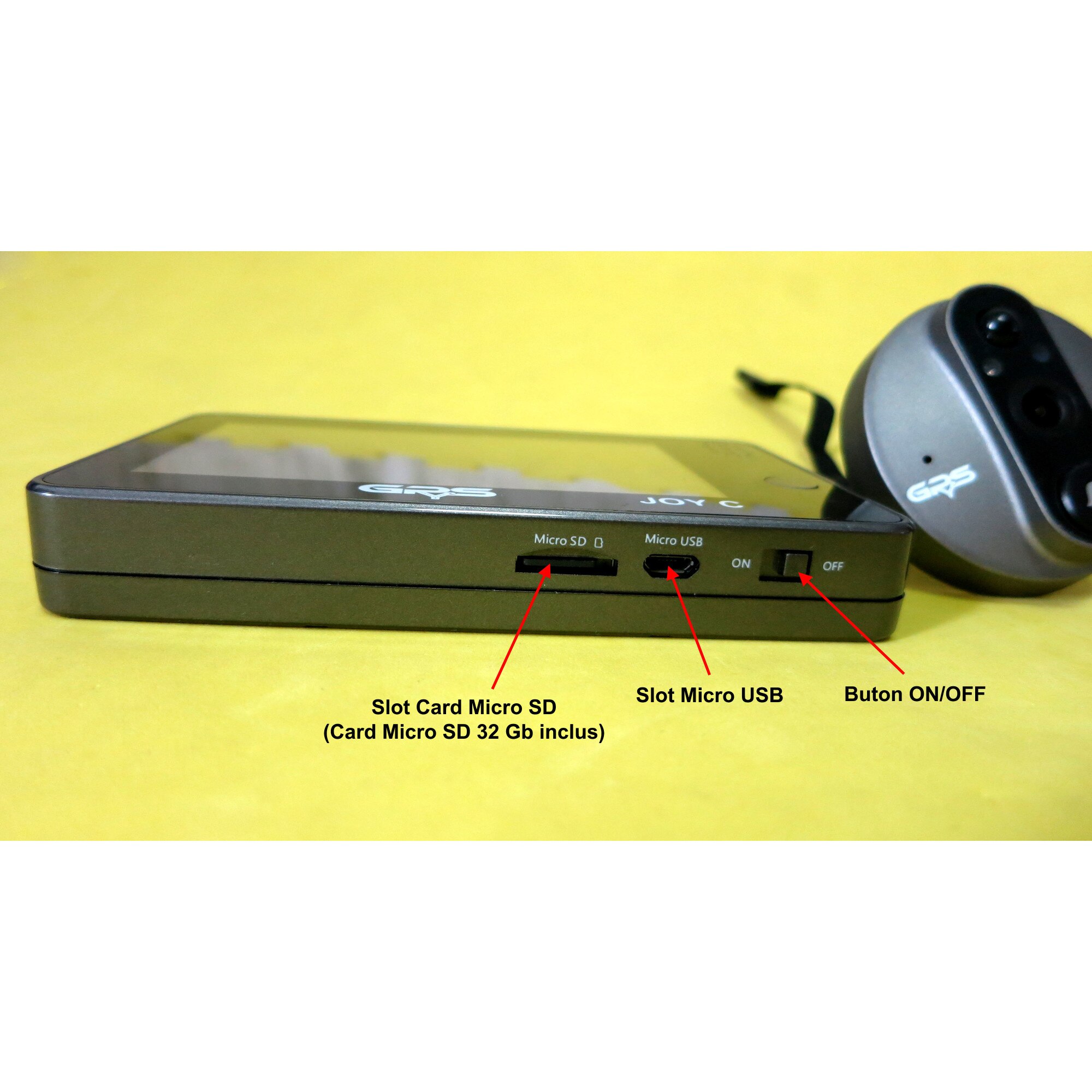 Vizor smart GPyeS JOY C, camera de supraveghere cu sonerie, Tuya, Ecran ...