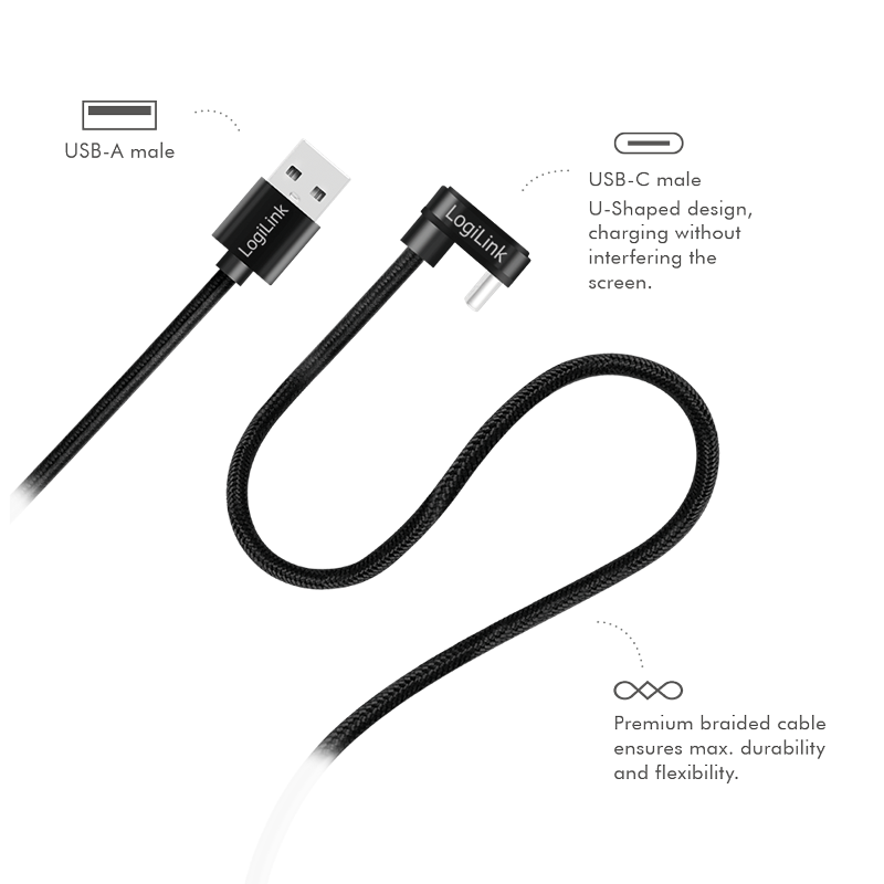 Cablu alimentare si date LOGILINK, pentru smartphone, USB 2.0, USB Type ...