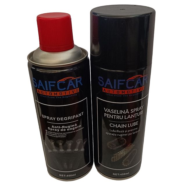 Set 2 bucati spray Saifcar 450ml, anti-rugina si pentru gresare lanturi ...