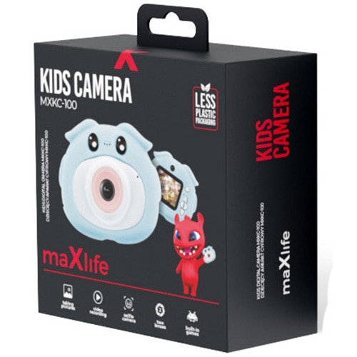 Детски цифров фотоапарат Maxlife MXKC-100, 3MP, HD, Selfie Mode, Син ...