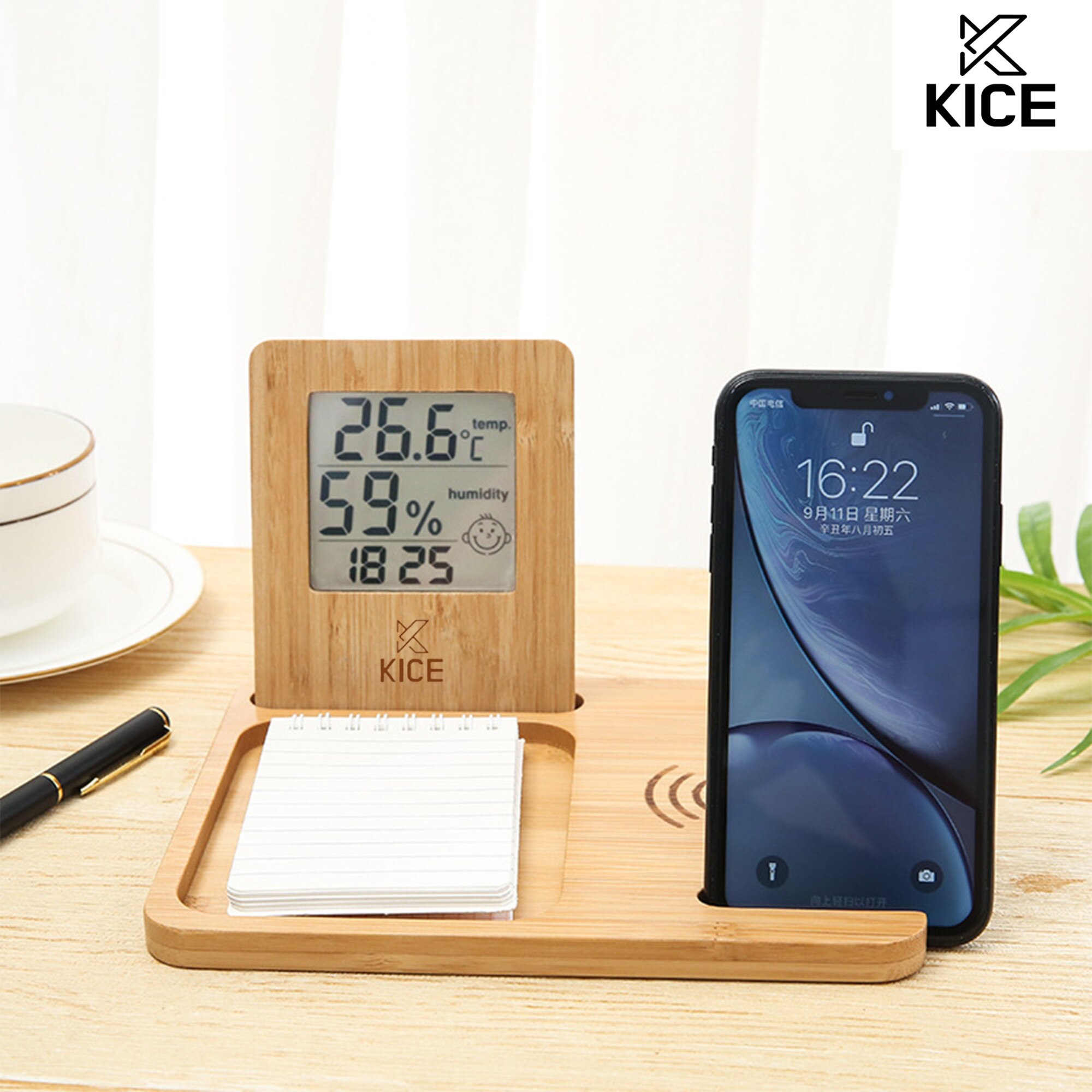 Incarcator Wireless de Camera tip Statie Meteo Kice®, Incarcare QI 10W ...