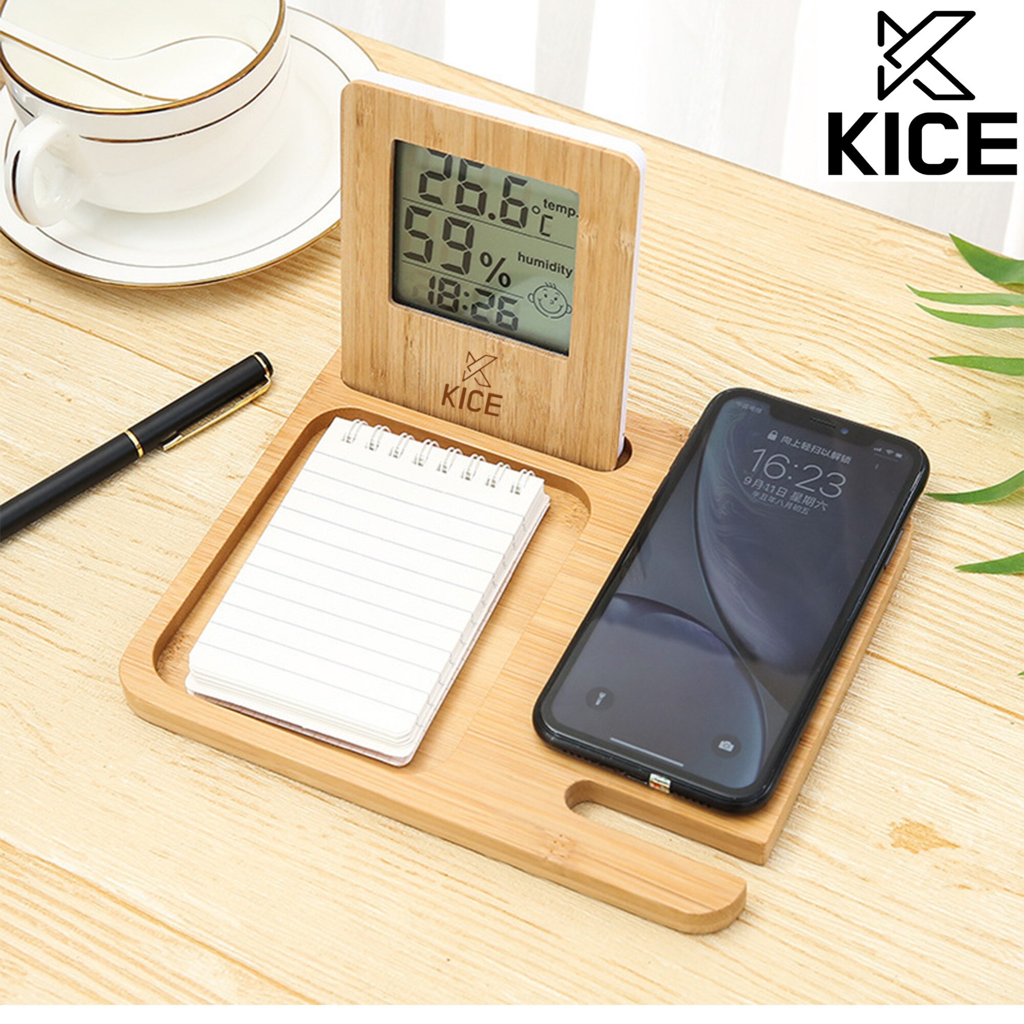 Incarcator Wireless de Camera tip Statie Meteo Kice®, Incarcare QI 10W ...