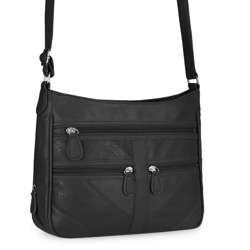 Geanta de umar dama, Adleys, Piele ecologica, Negru 2545 - eMAG.ro