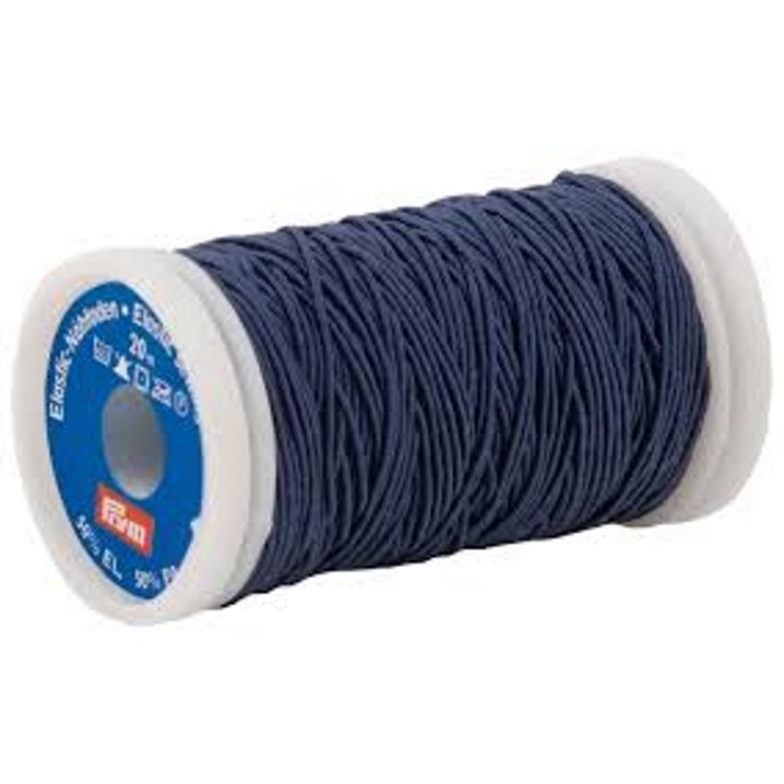 Fir elastic de cusut, tricotat, albastru marin 0,5 mm grosime, 20 m ...