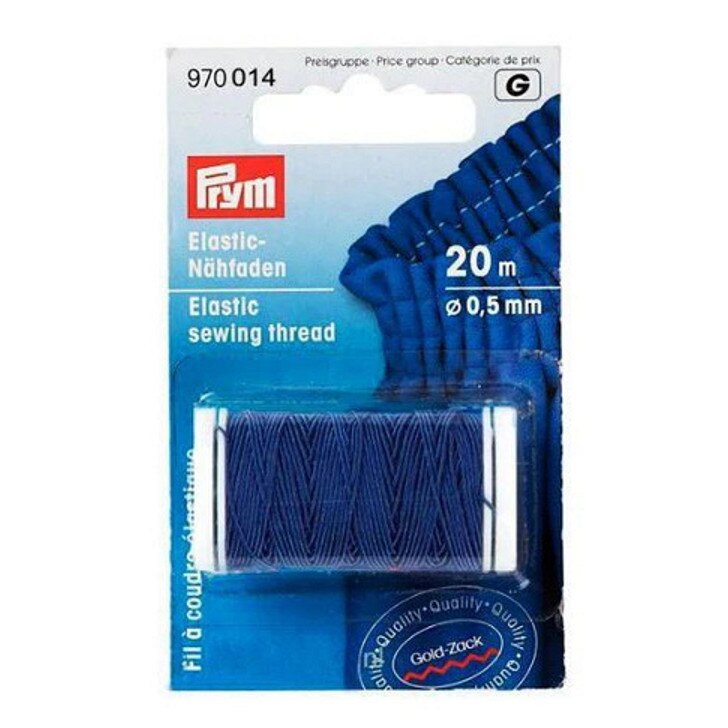 Fir elastic de cusut, tricotat, albastru marin 0,5 mm grosime, 20 m ...