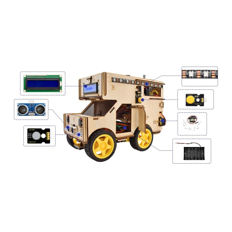 Kit Start Masina Smart RV Robot pentru programare STEM Arduino, KS0507 ...