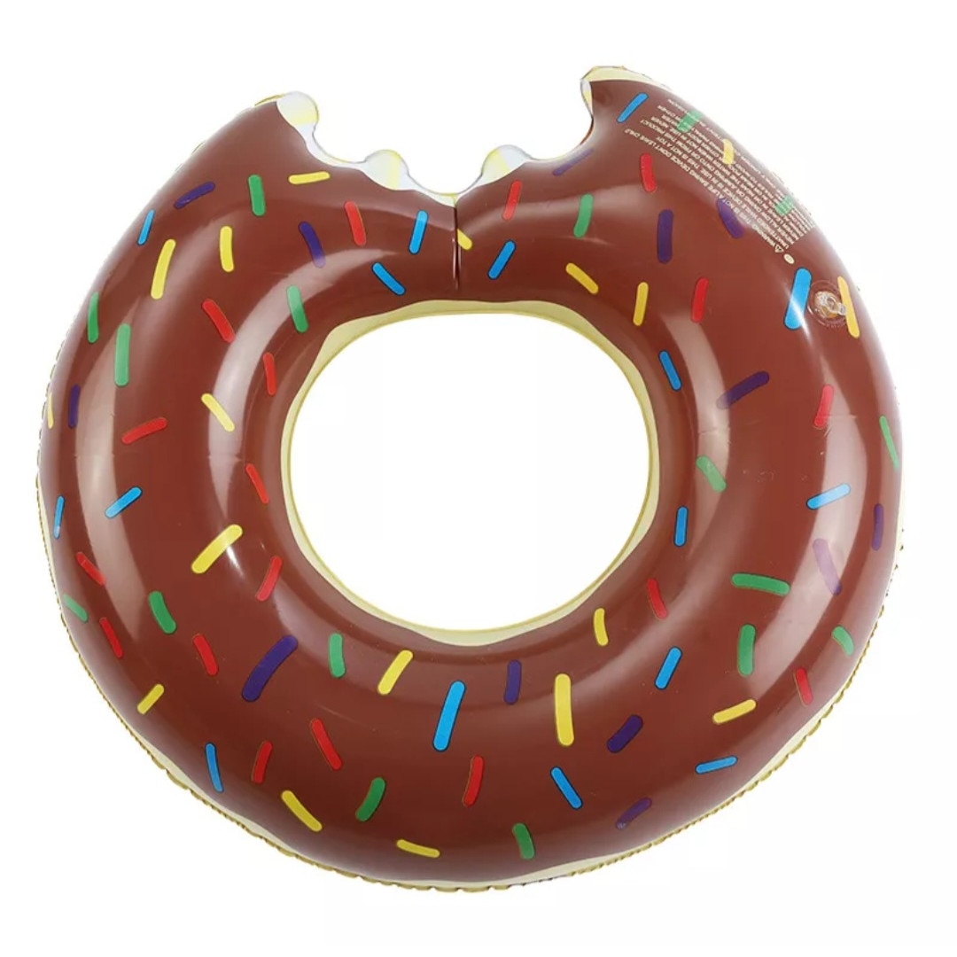 Colac gonflabil, PVC, Model gogosi, Diametru 80 cm, Maro/Bej - eMAG.ro