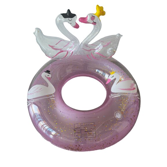 Colac inot pentru copii cu sclipici, Lebada Roz, 70 cm - eMAG.ro