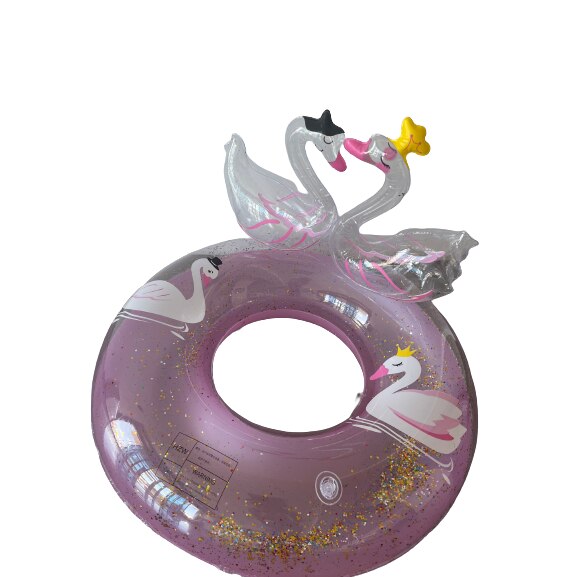 Colac inot pentru copii cu sclipici, Lebada Roz, 70 cm - eMAG.ro