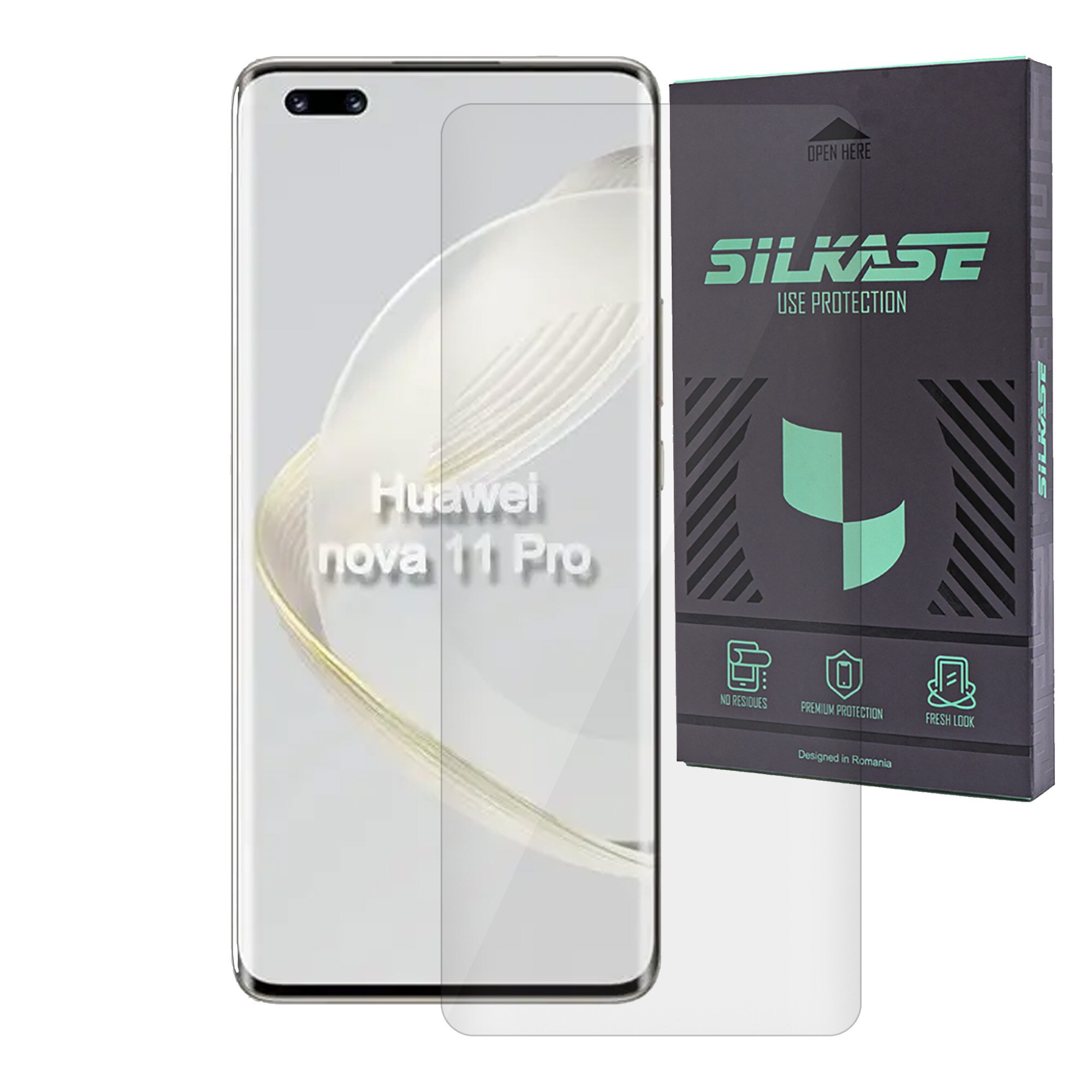 Folie sticla UV SILKASE pentru Huawei 11 pro, Full Glue, Full display ...