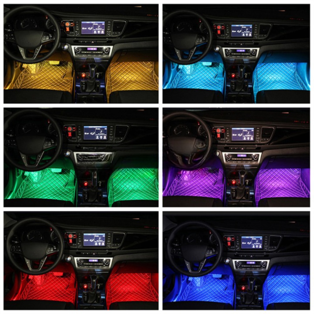 Kit Lumini Auto 72 Leduri cu telecomanda si control vocal AZeira, 4 X ...