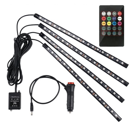 Kit Lumini Auto 72 Leduri cu telecomanda si control vocal AZeira, 4 X ...