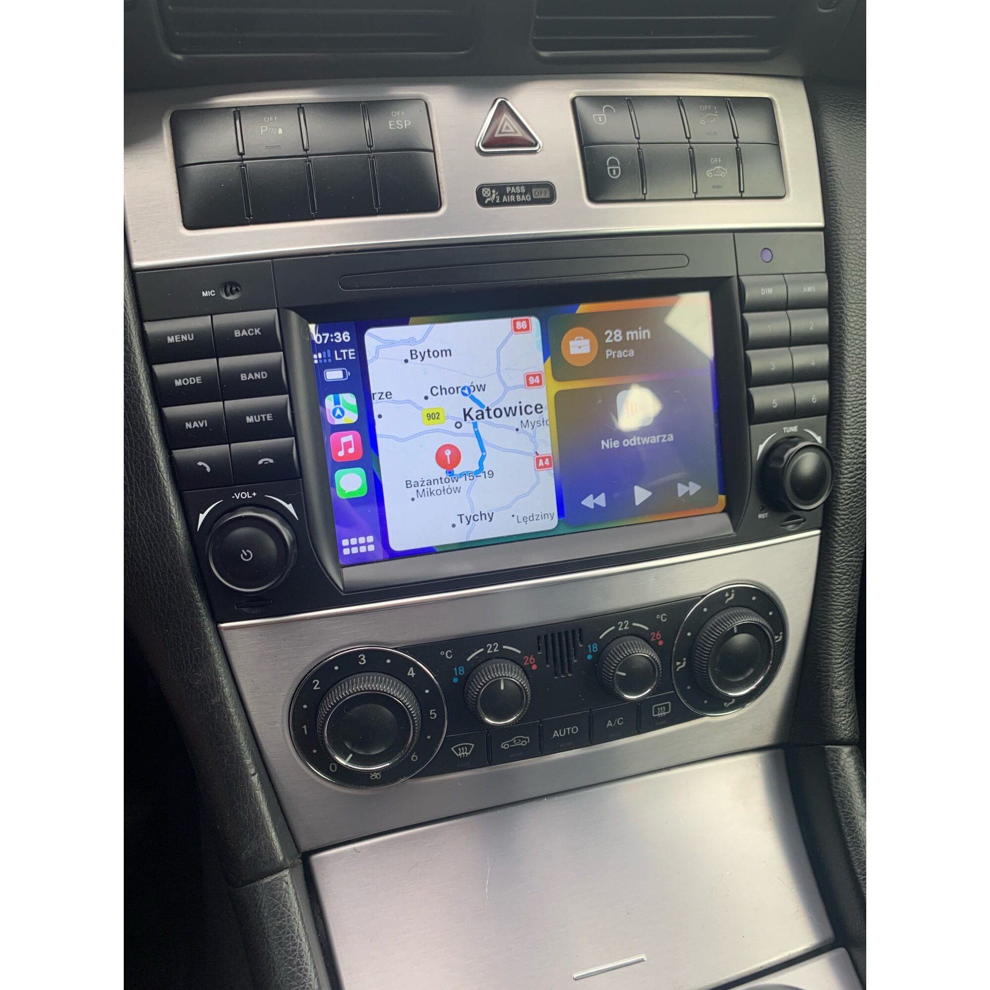 Navigatie Carplay Mercedes C class W203 W209 C200 C220 Internet Waze ...