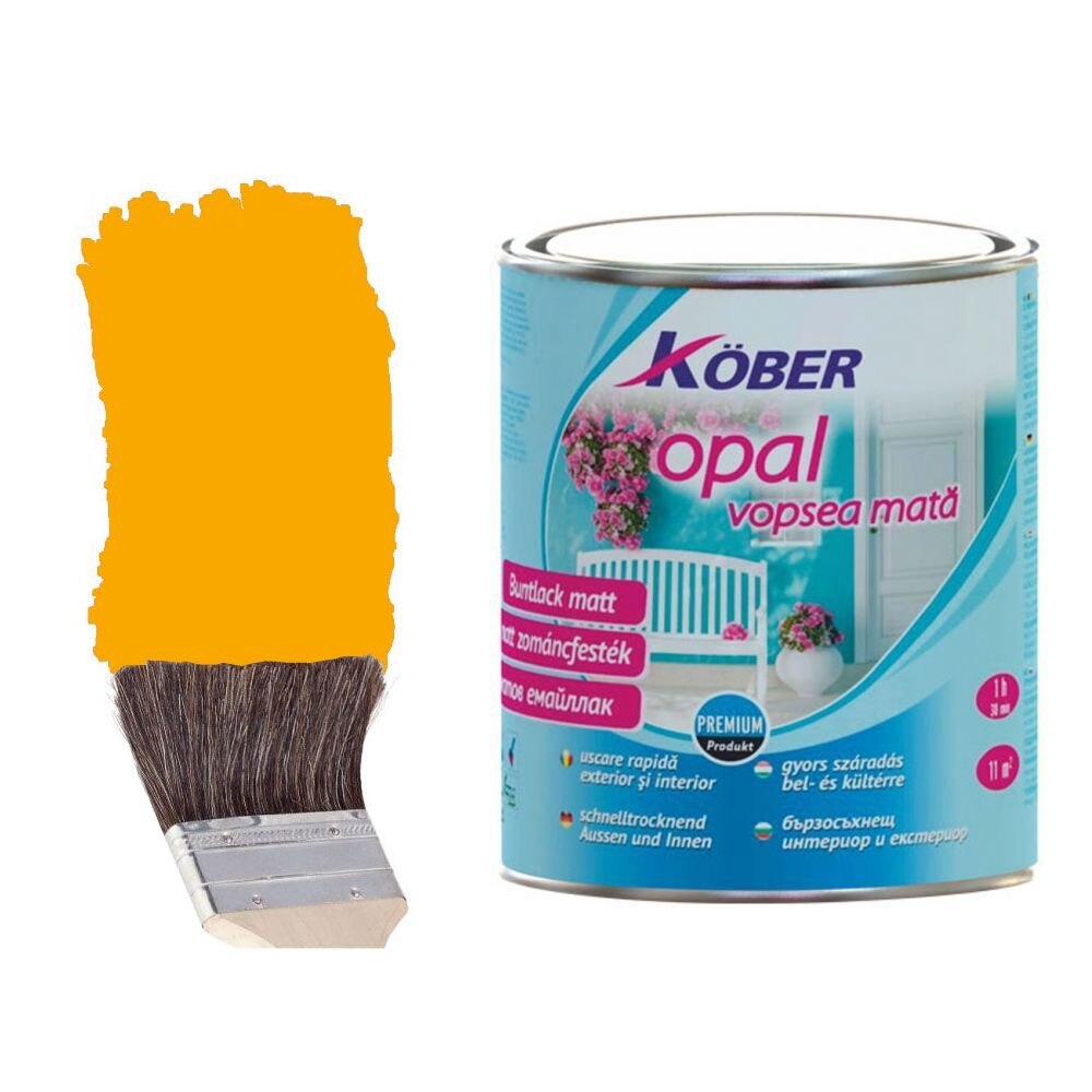 Vopsea mata Opal Galben RAL 1003, 2.5 l Kober - eMAG.ro