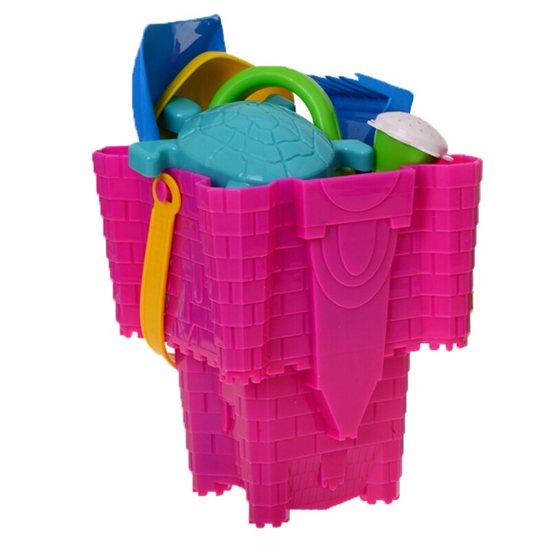 Set 6 piese pentru nisip galeata castel Toyz 000827, Roz - eMAG.ro