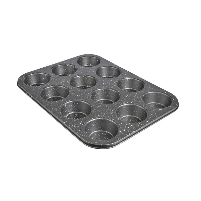 Tava briose, Estia, Otel carbon, 12 forme, negru - eMAG.ro