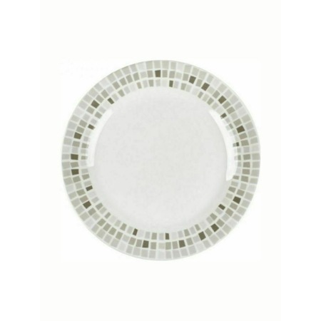 Set 6 farfurii, Max Home, Portelan, 24 cm, Alb/Verde - eMAG.ro