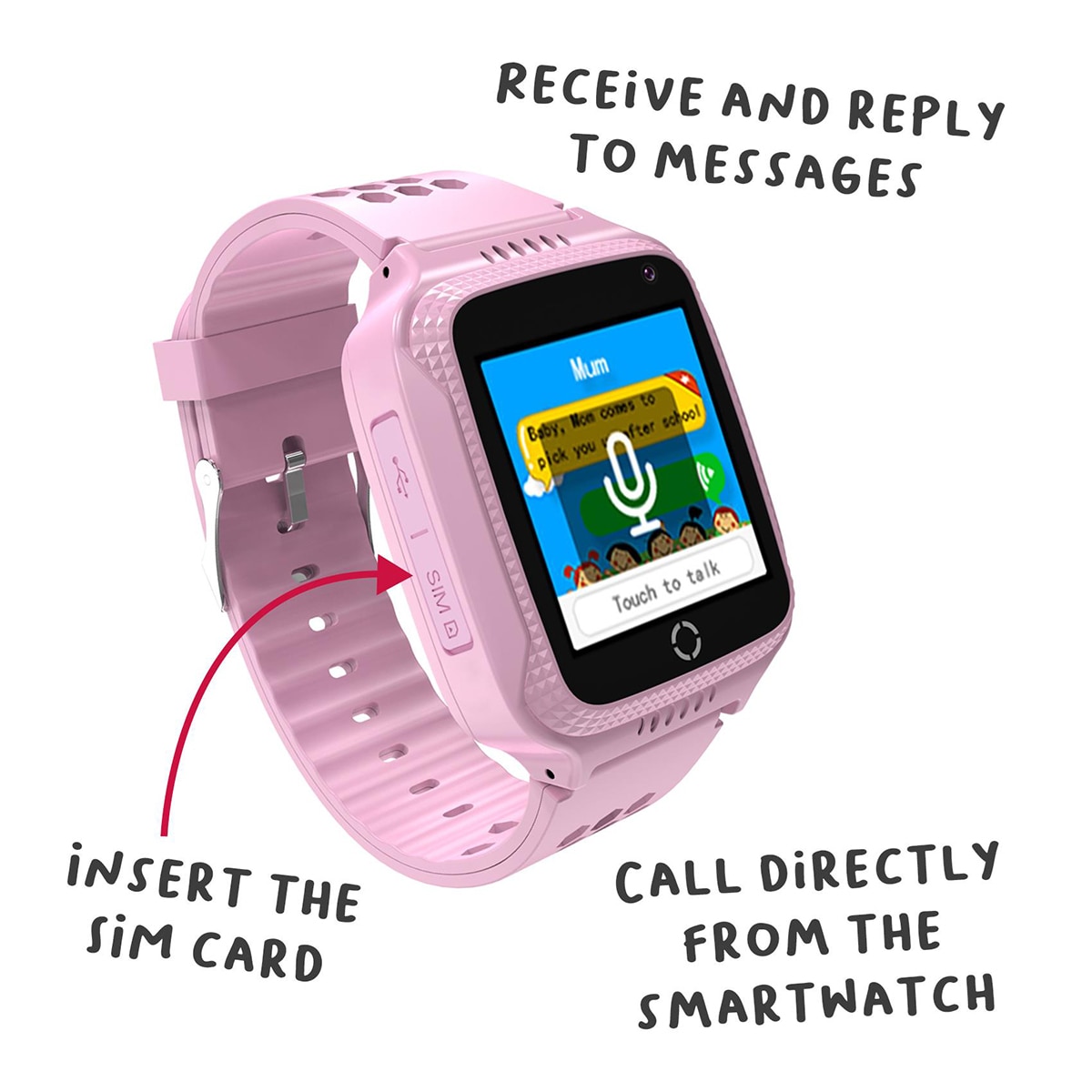 Ceas Smartwatch Celly Kidswatch pentru Copii, Roz - eMAG.ro