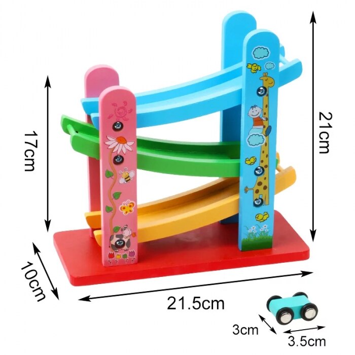 Pista de Raliu Zig-Zag din Lemn: Setul Perfect cu 3 Masini - eMAG.ro