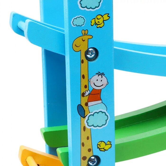 Pista de Raliu Zig-Zag din Lemn: Setul Perfect cu 3 Masini - eMAG.ro