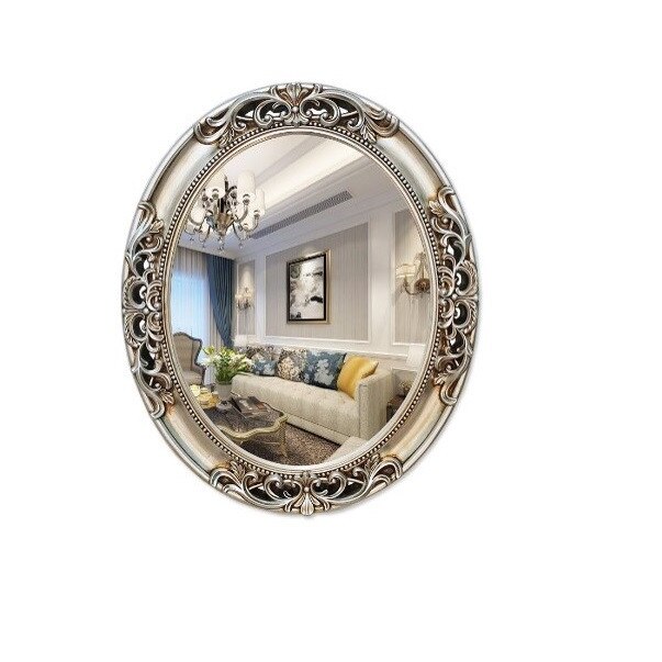 Oglinda decorativa Aurora, ovala, rama stil baroc, bronz, 72x60cm - eMAG.ro