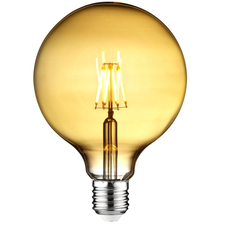 Bec cu filament liniar decorativ, G125, E27, 40W, lumina calda (2700K ...