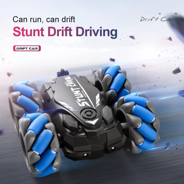 Masinuta RC drifturi si cascadorii 4x4, Albastru, 14x12.5x6 cm, Stunt ...