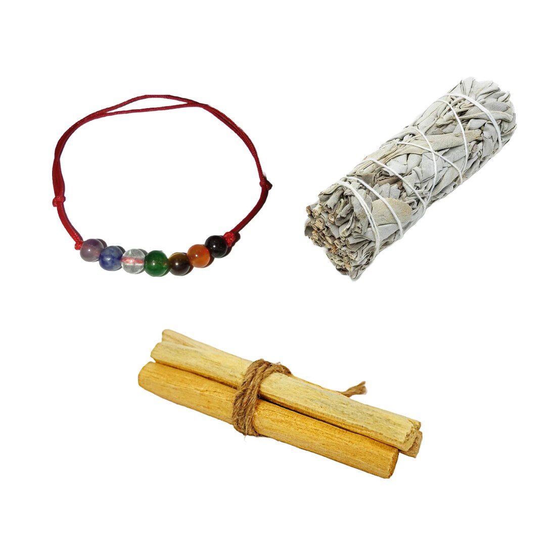 Set Palo santo, salvie alba plus cadou bratara cristale semipretioase ...