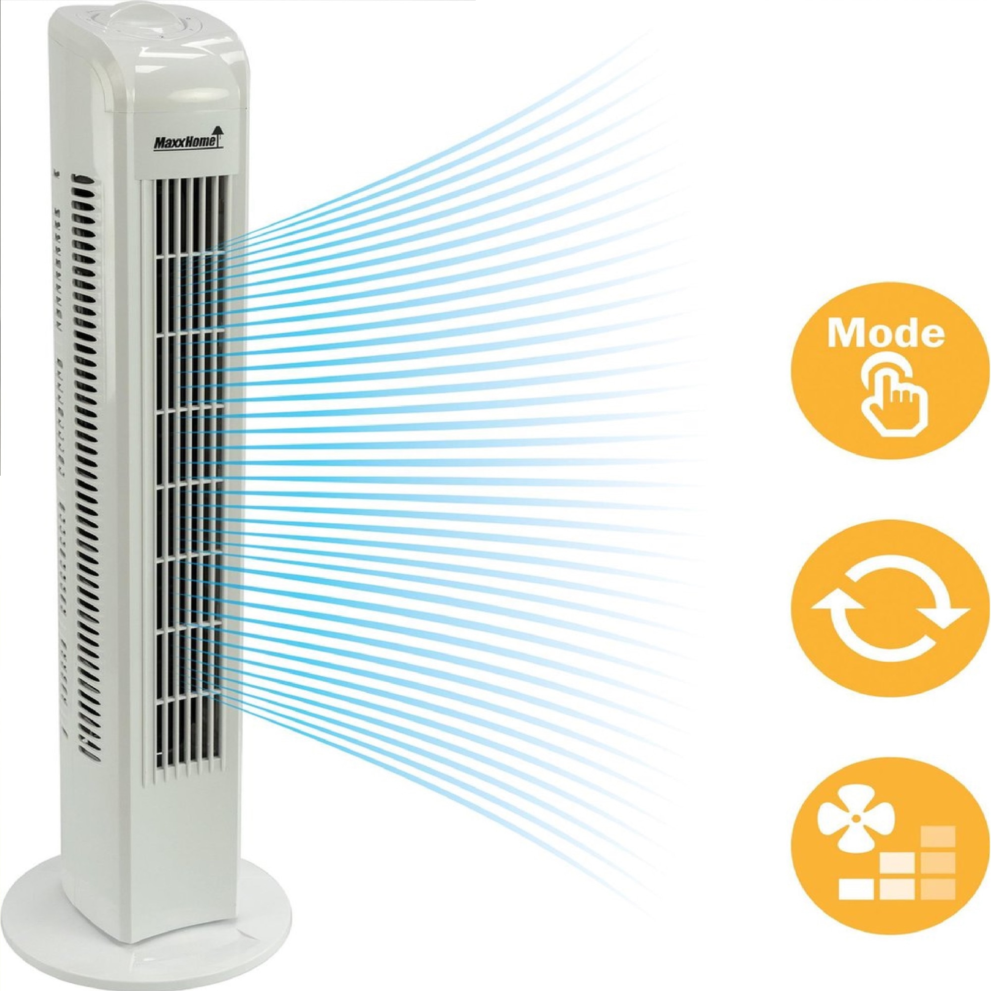 Ventilator turn MAXHOME, Trei trepte, Consum 45W, alb, 07693 - eMAG.ro