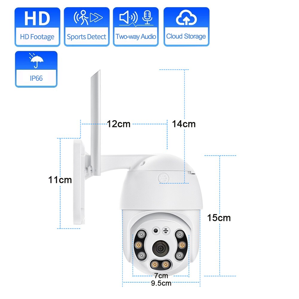 Camera de supraveghere, Exterior, 1080P, Wi-Fi, Alb - eMAG.ro