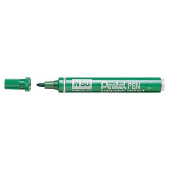 Маркер Pentel, Перманентен, Кръгъл връх, 4.5 мм, Зелен - eMAG.bg