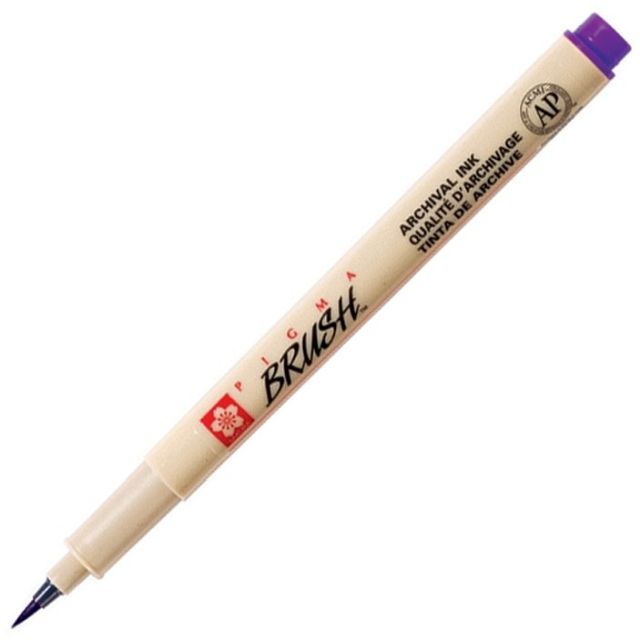 Marker varf pensula, Sakura Pigma Brush, purple - eMAG.ro