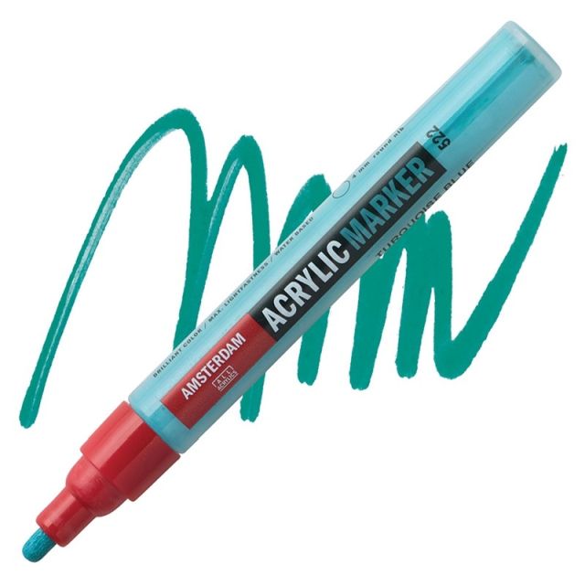 Marker acrilic, Amsterdam, varf M, turquoise blue - eMAG.ro