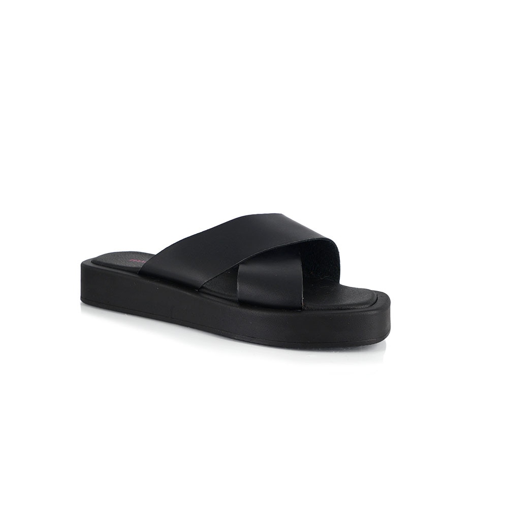 Saboti cu platforma pentru dama, Malesa, Piele sintetica, Negru, 37 ...