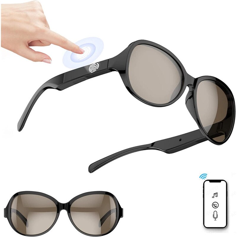 Ochelari Smart Bluetooth V5.3, 3 in 1 Stereo, Play Music, Touch Control ...