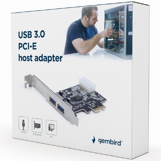 Card adaptor Gembird, PCI-Express la 2 x USB 3.0, UPC-30-2P - eMAG.ro