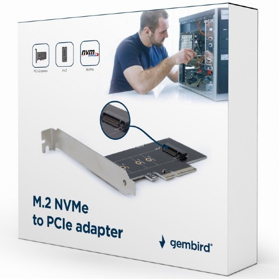 Card adaptor Gembird, PCI-Express la M.2 SSD, low profile, PEX-M2-01 - eMAG.ro