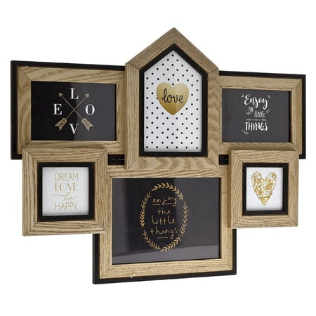 Set 6 rame, Lemn, 46x36 cm, Negru/Maro - eMAG.ro