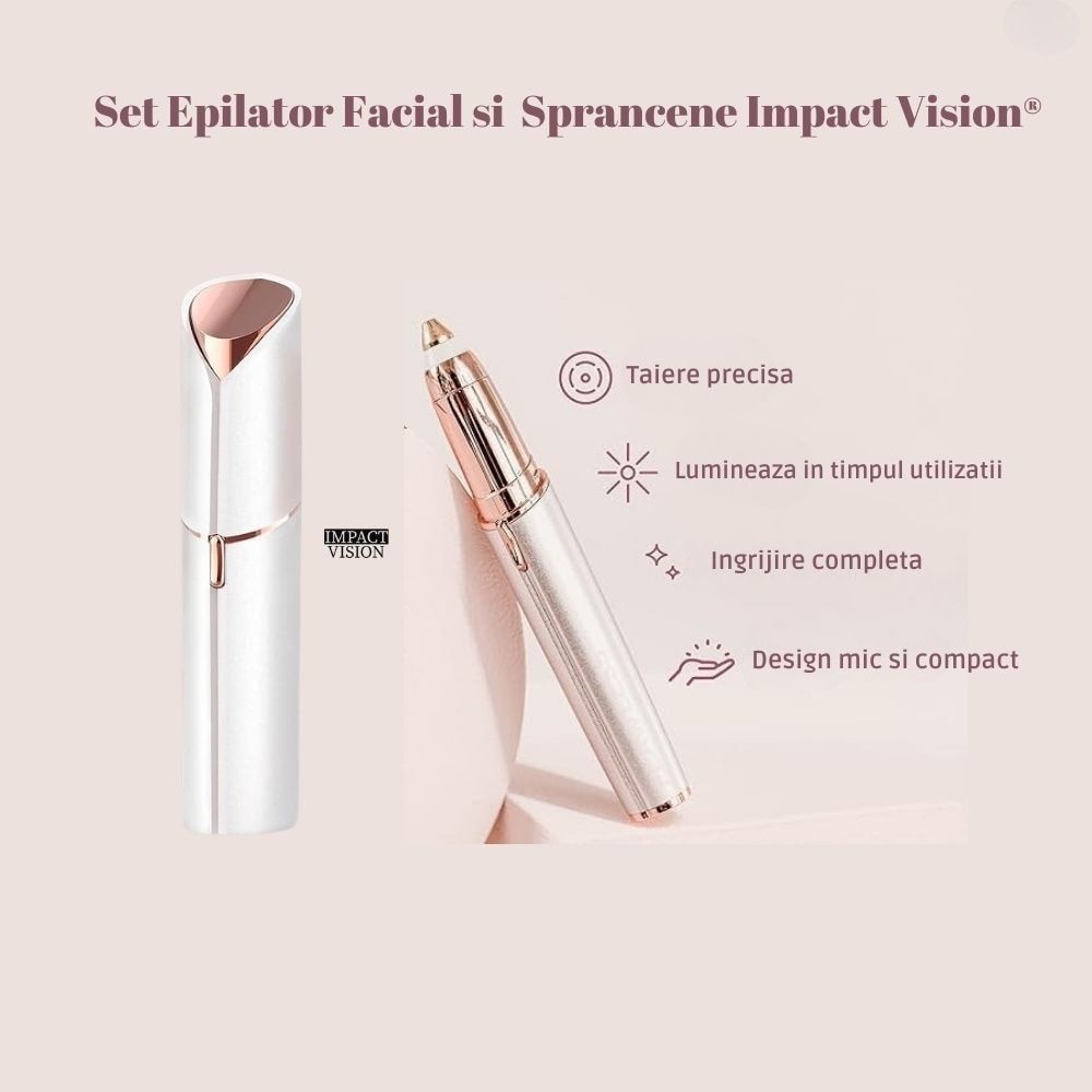 Set Epilator Facial si Epilator Sprancene, pentru epilare fara durere ...