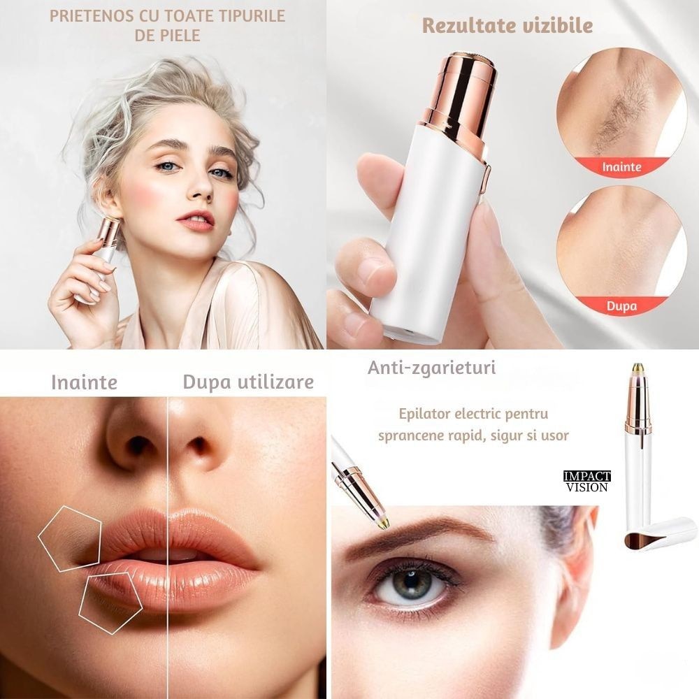 Set Epilator Facial si Epilator Sprancene, pentru epilare fara durere ...