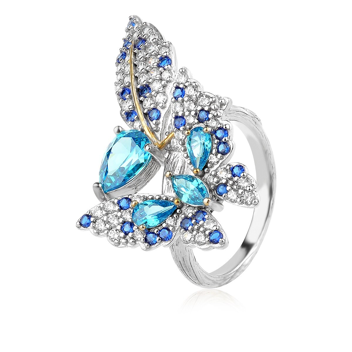 Inel Perli Eriko, Argint, Zirconiu, Multicolor, 53 - eMAG.ro