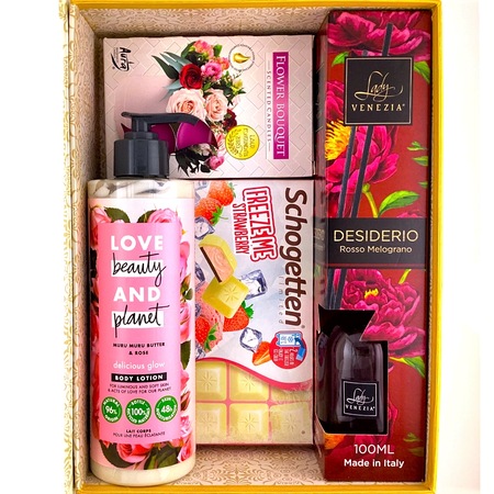 Set cadou pentru femei Delicious Glow, cu lapte de corp, parfum de ...