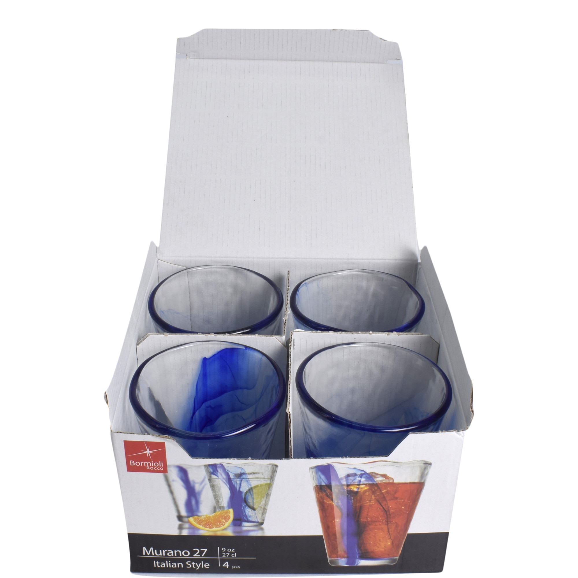 Set 4 pahare colorate, Bormioli Rocco Murano, sticla, 60387 - eMAG.ro