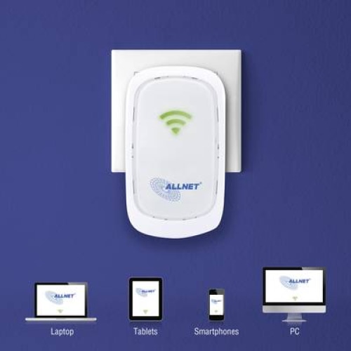 WLAN repeater, hatótáv növelő 300 MBit/s 2.4 GHz Allnet ALL0237R - eMAG.hu