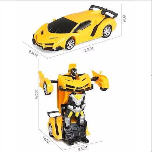 Masina Robot cu telecomanda 2 in 1 Galben - eMAG.ro