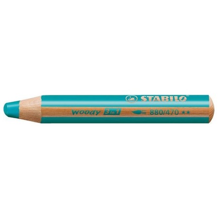 Creion colorat, 3in1, Stabilo Woody, turquoise - eMAG.ro
