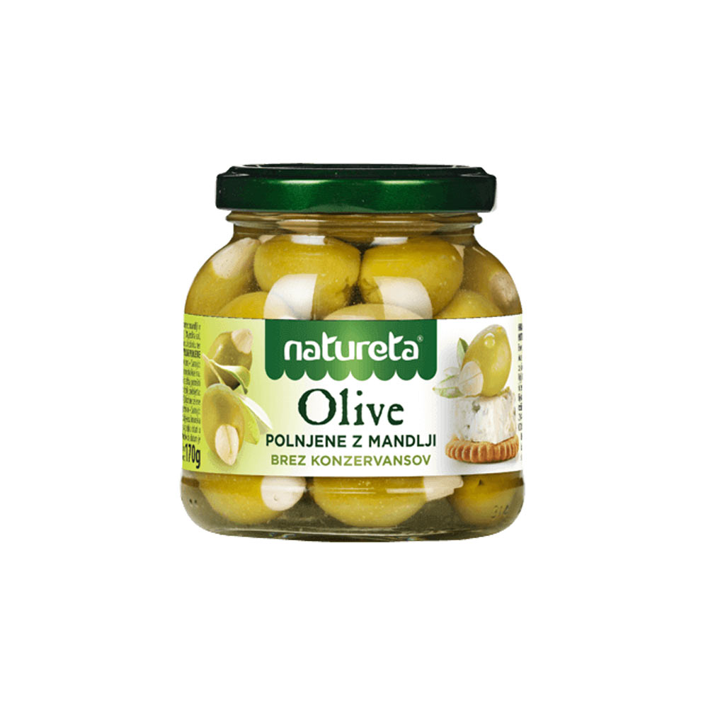 Masline verzi grecesti cu migdale, Natureta, 290 g - eMAG.ro