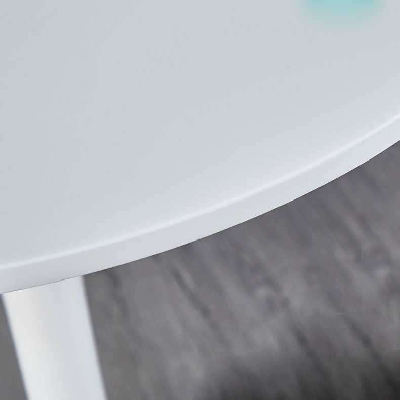 Masa laterala rotunda pentru cafea, minimalista si eleganta, alb lucios ...