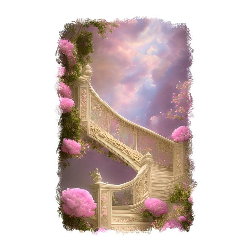 Sticker decorativ, Scari spre cer, Roz, 85 cm, 9627ST - eMAG.ro